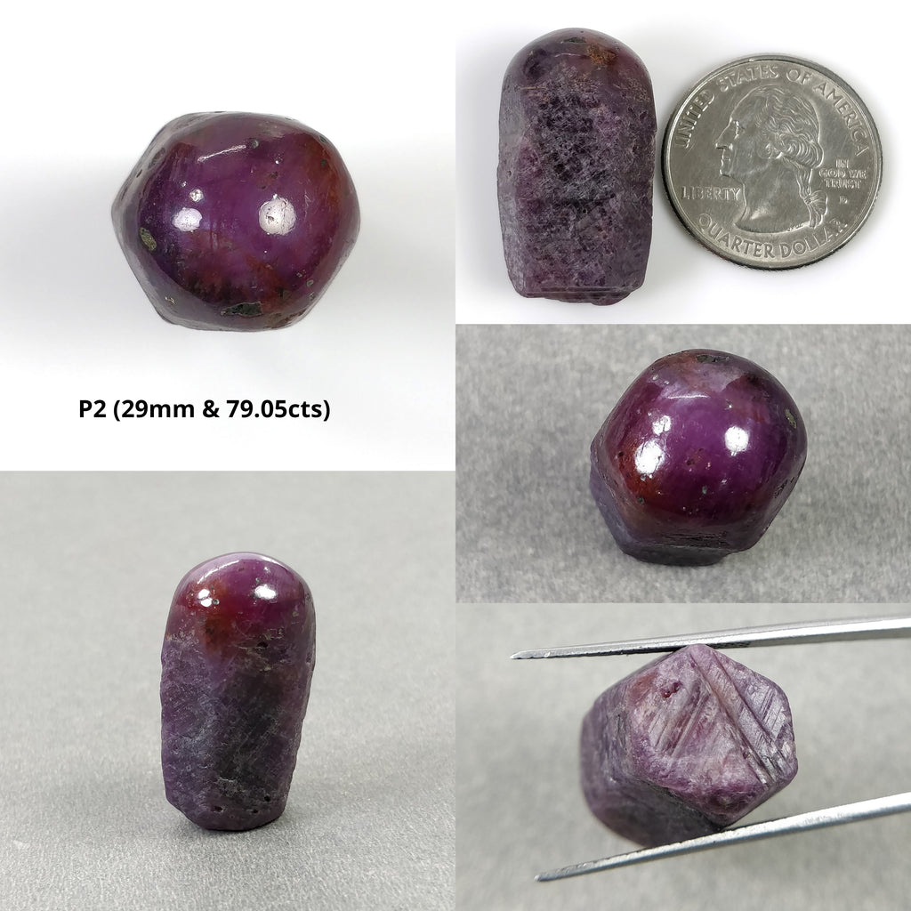 Purple Red Raw Ruby Gemstone Rough Wand Hexagon Shape July Birthstone ...